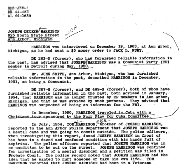 Deadline Detroit | JFK Files: FBI Interviewed Ann Arbor Man Who Sent ...